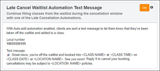 Waitlist notifications on the Retention Marketing Dashboard