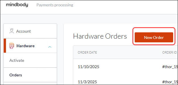 How to order hardware in the Payments Portal (Mindbody Payments)
