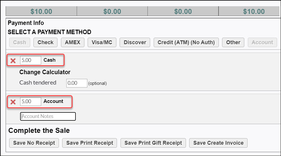 How to split a payment between more than one payment method