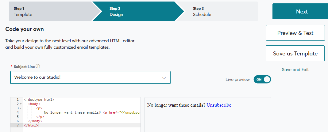 How to create your own newsletter templates using HTML - Marketing suite