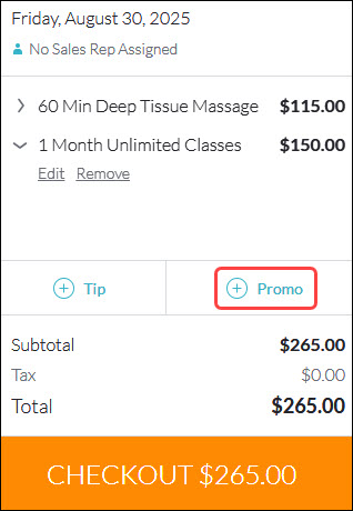 Promotions (Promo codes)