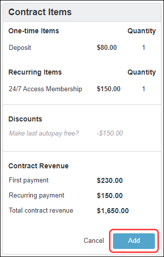 How to add and set up a contract