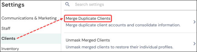 Merge Duplicate Clients tool
