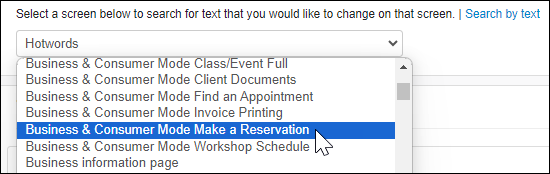 Words and Phrases screen