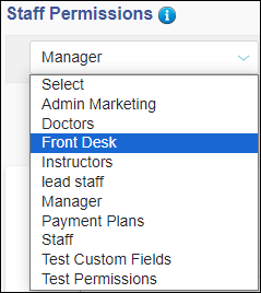 Staff Permissions - Appointments