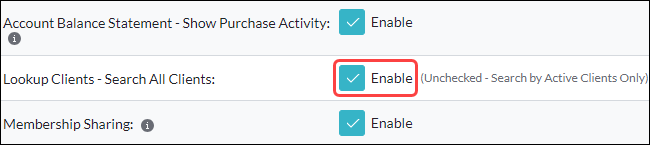 Client Management: Active and inactive client accounts