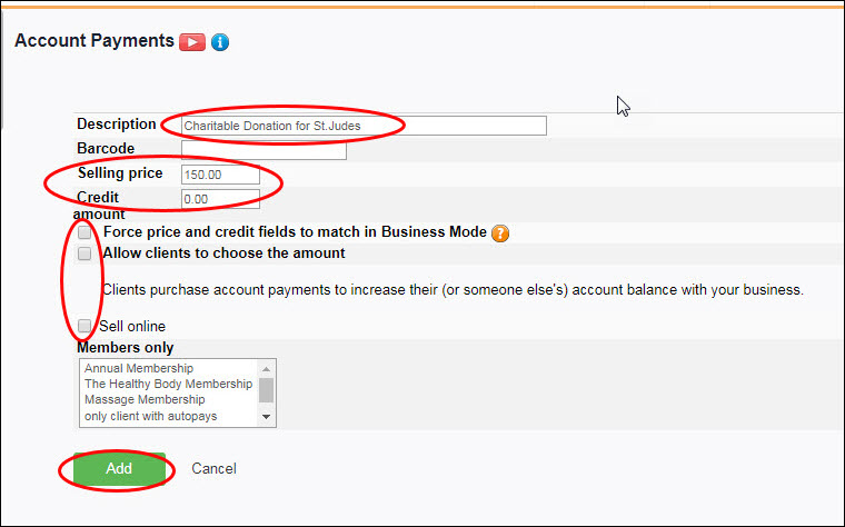 How to accept donations using account payments