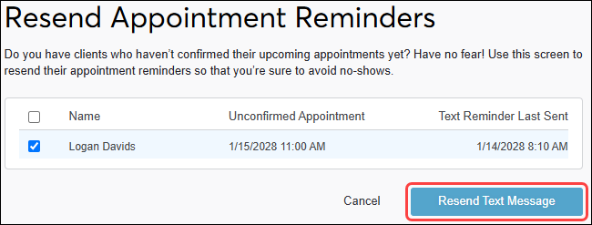Appointment Reminders on the Retention Marketing Dashboard