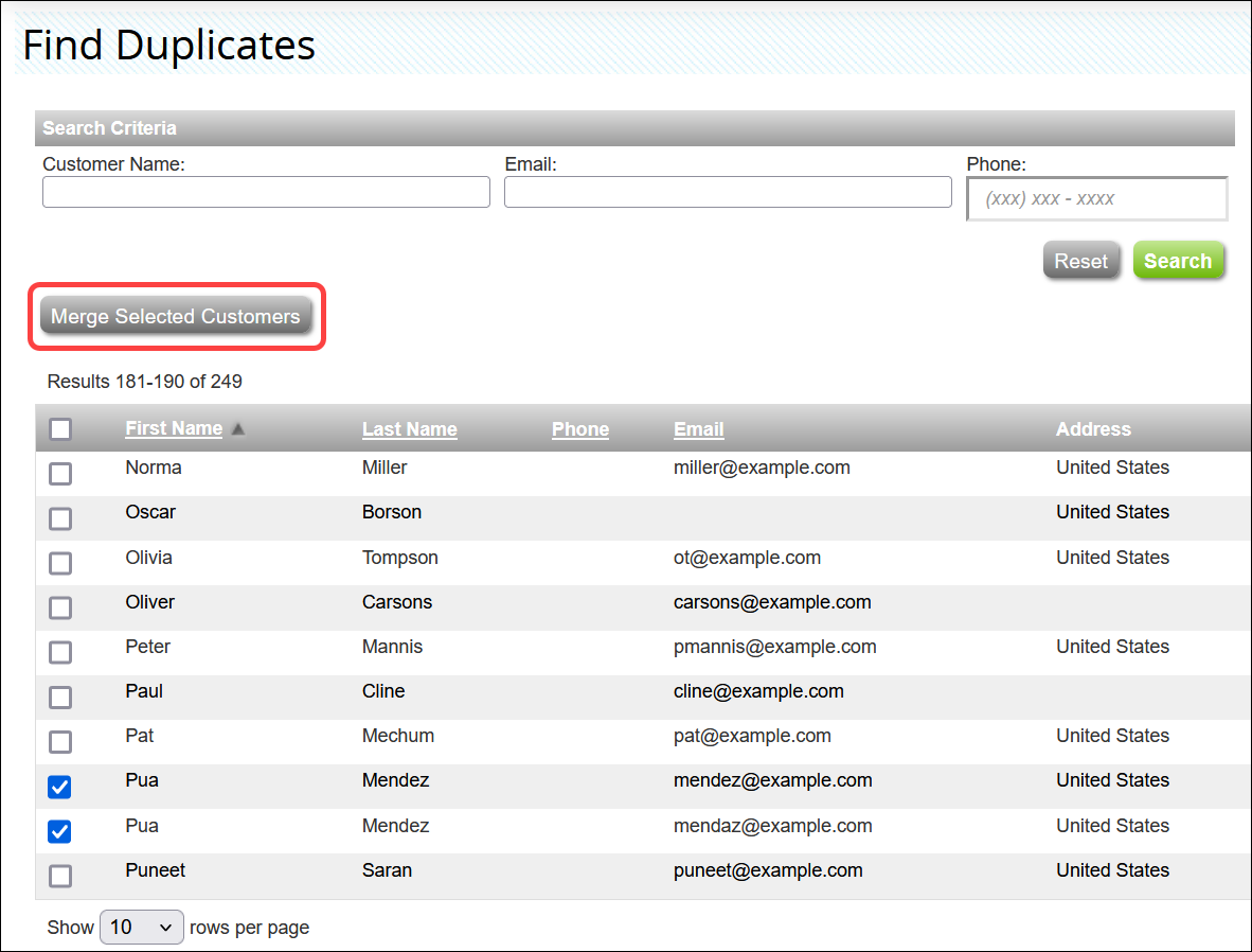 How to merge duplicate customers - Booker