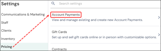 Account payments, purchasing on account, and the account payment method