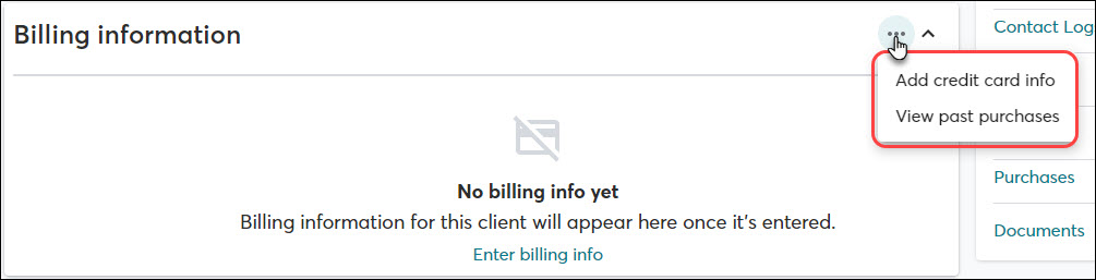Client profile - overview experience