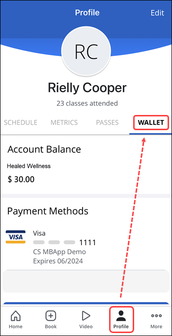 How to locate an account balance (branded app)