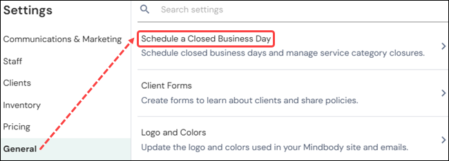 How to schedule a closed business day