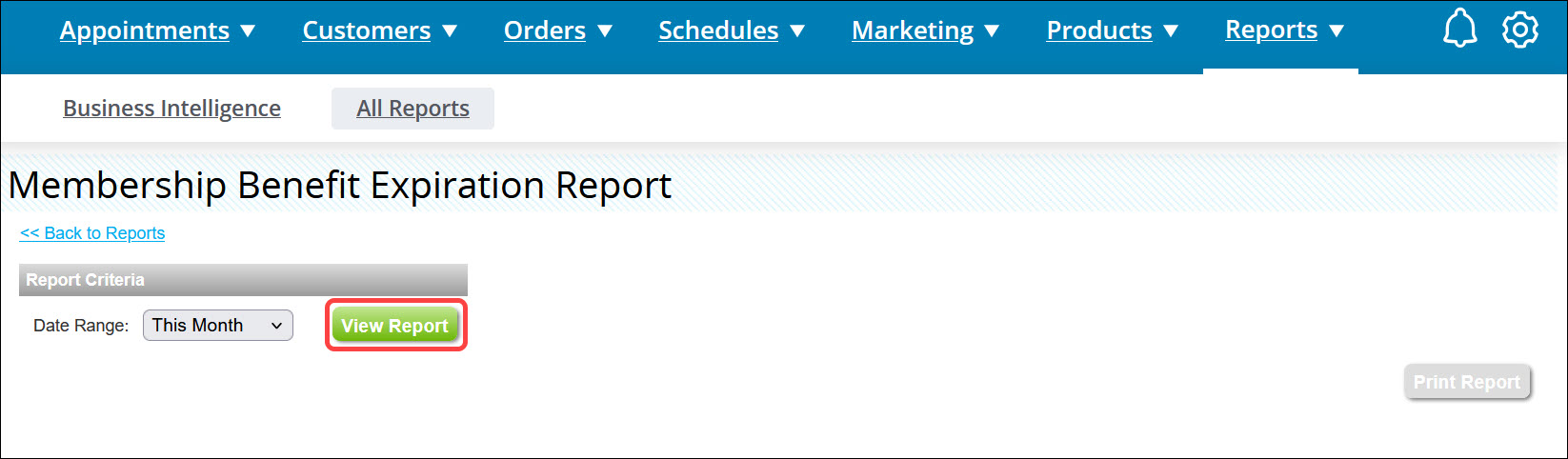 Membership Benefits Expiration report - Booker