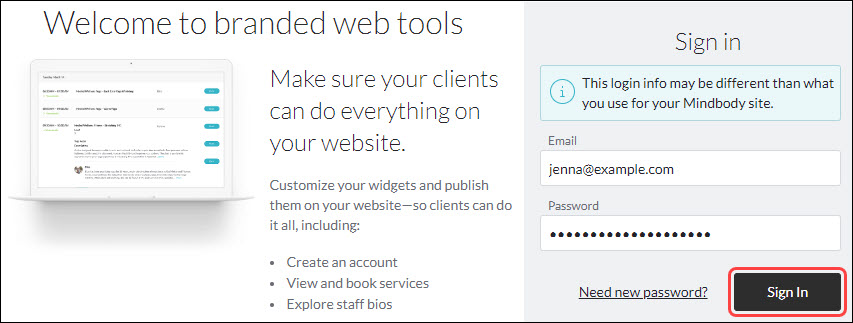 How to log in to the Branded Web Manager (branded web tools)