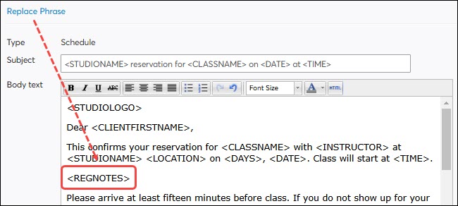 Class registration notes