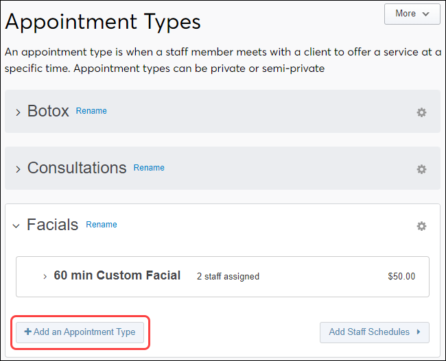 How to create and book semi-private and group appointments