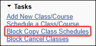 How to use Block Copy Class Schedules feature