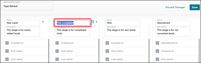 How to manage stage names and descriptions in the sales pipeline (Lead ...