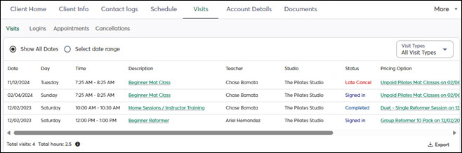 No-Show/Late Cancel Fees screen overview
