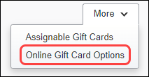 Online gift card options