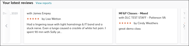 Mindbody app dashboard overview
