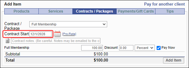 How to sell a contract and have it start at a later date