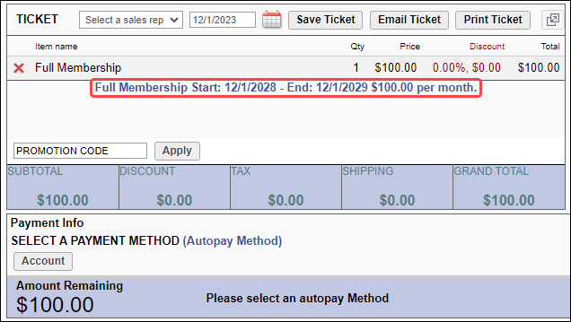 How to sell a contract and have it start at a later date