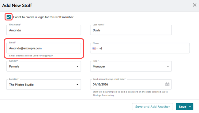 How to manage staff login credentials