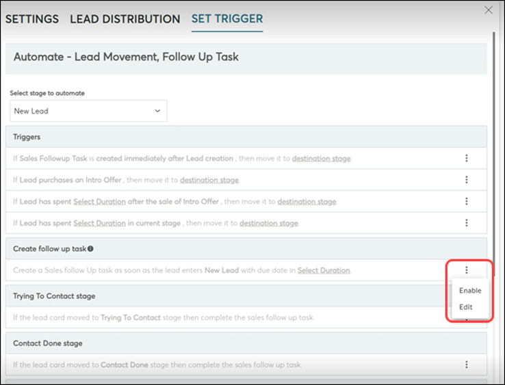 How to set up triggers on the Configurable Sales Pipeline (Lead Management)