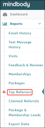 Top Referrers report (Marketing Suite)
