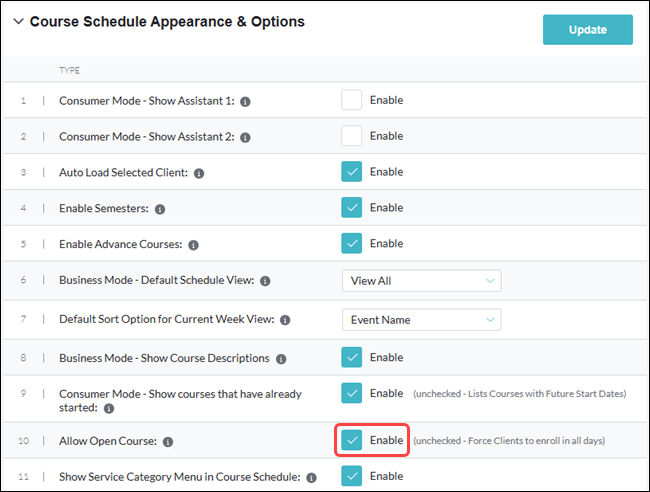 Open courses - overview
