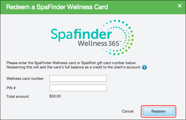 Spafinder and Spafinder Wellness 365 gift cards