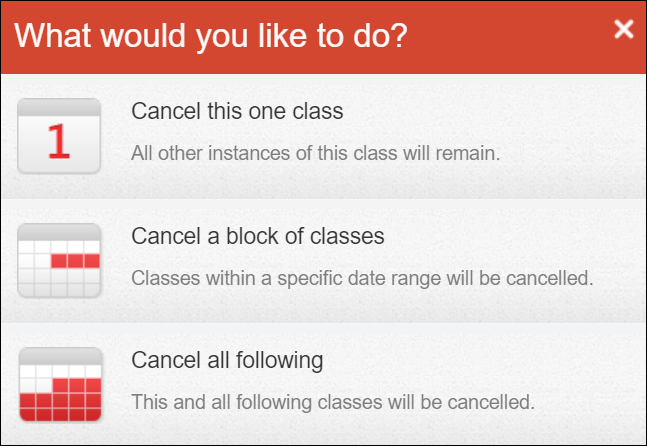 How to end, cancel, delete, remove, or hide classes