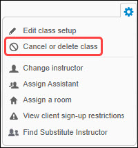How to end, cancel, delete, remove, or hide classes