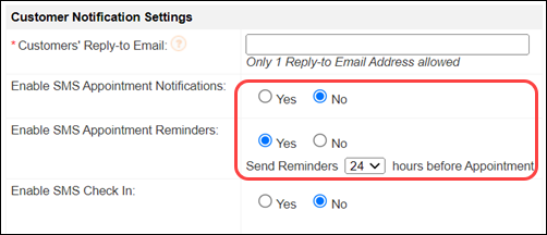 SMS Notifications - Booker