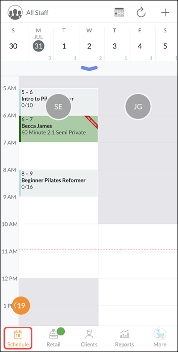 How to manage appointments (Mindbody Business app)