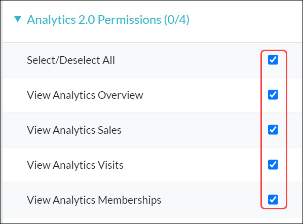 Staff Permissions - Analytics 2.0