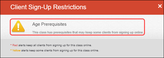 Reasons your clients may not be able to sign up for classes online