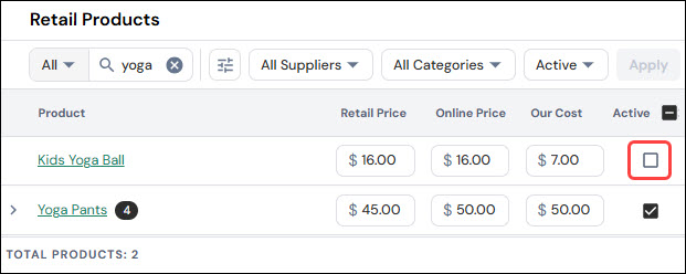 How to delete (deactivate) a product