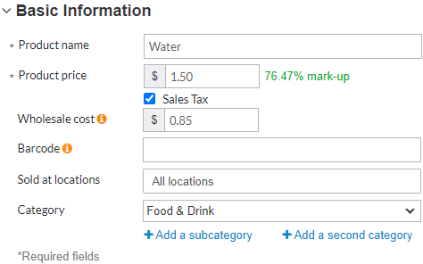 How to add new products from the Retail Products screen