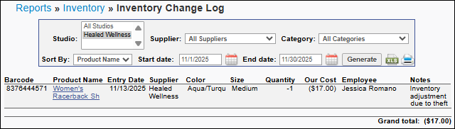 How to log and adjust inventory