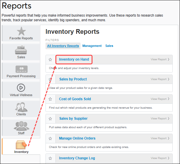 Inventory on Hand report