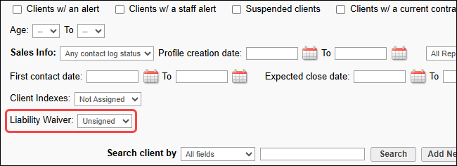 How to create a list of clients who have not agreed to your liability ...