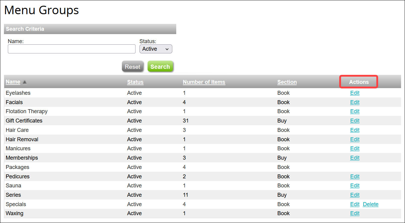 Responsive booking sites: How to manage Menu Groups (Booker)