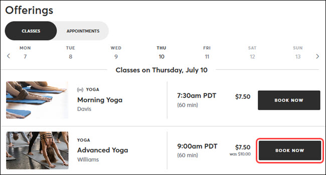 How to book classes and appointments (Mindbody app)