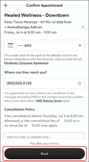 How to book classes and appointments (Mindbody app)