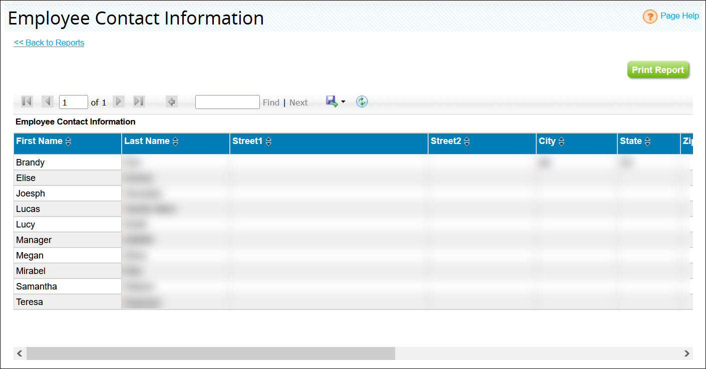 Employee Contact Information Report (Booker)