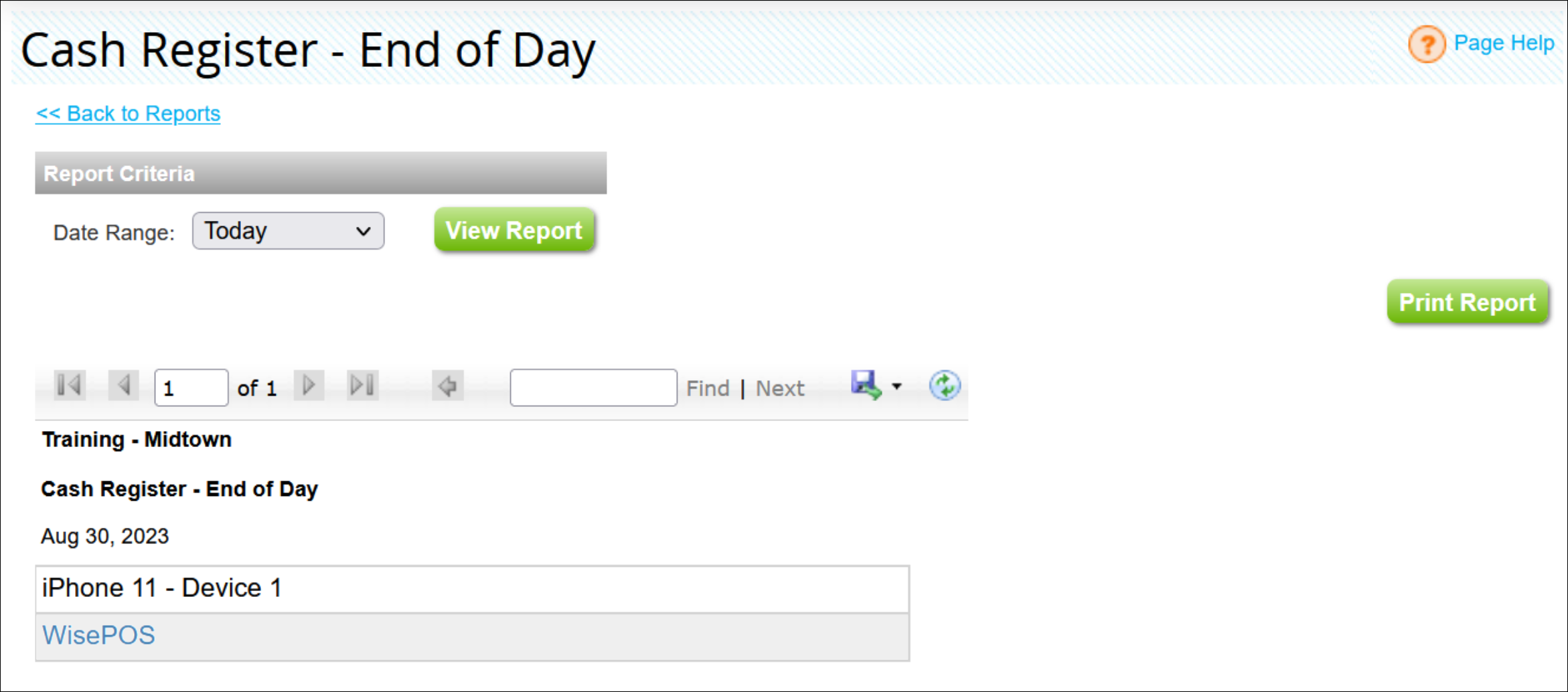 Cash Register - End of Day Report (Booker video tutorial)