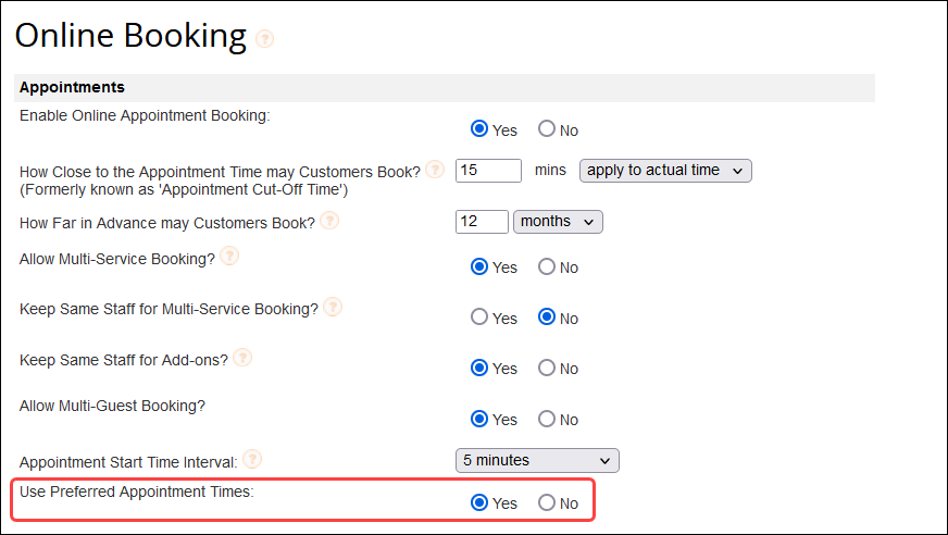 How to set your preferred appointment times (Booker Version 2)